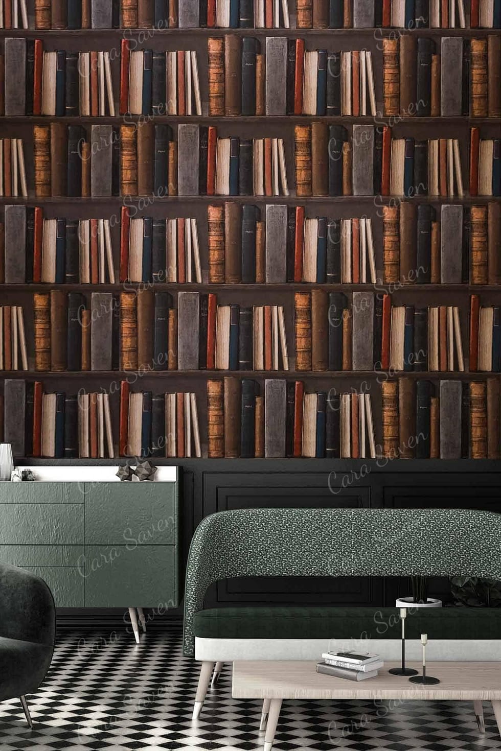 Books Wallpaper - Cara Saven Wall Design